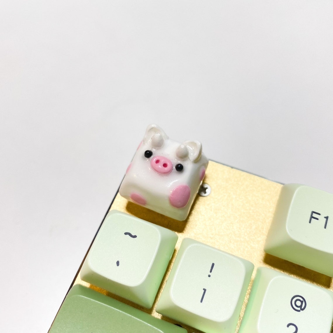 Strawberry Cow Keycap Artisan Keycap Cute Keycap - Etsy