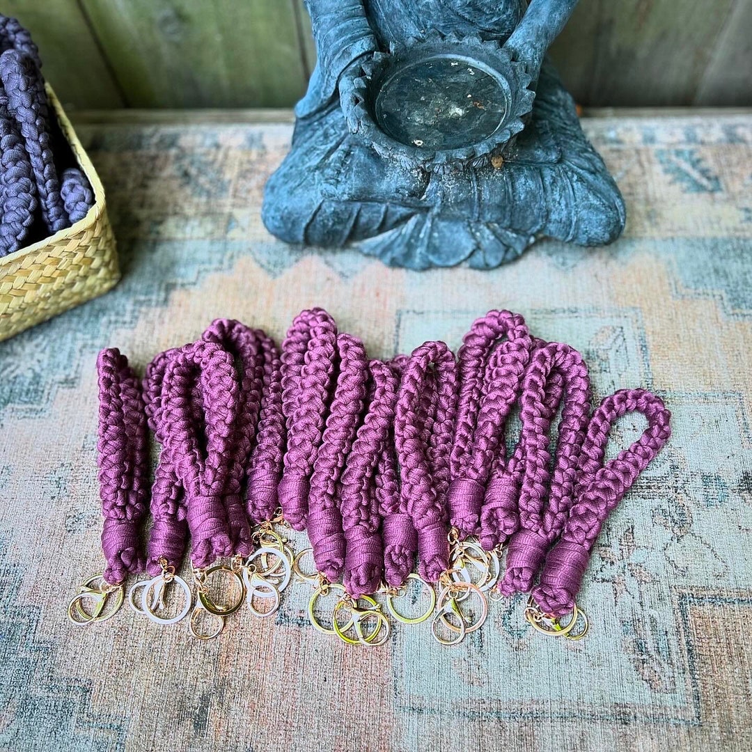 Key Chain Wristlet Hands Free Purple Key Fob - Etsy