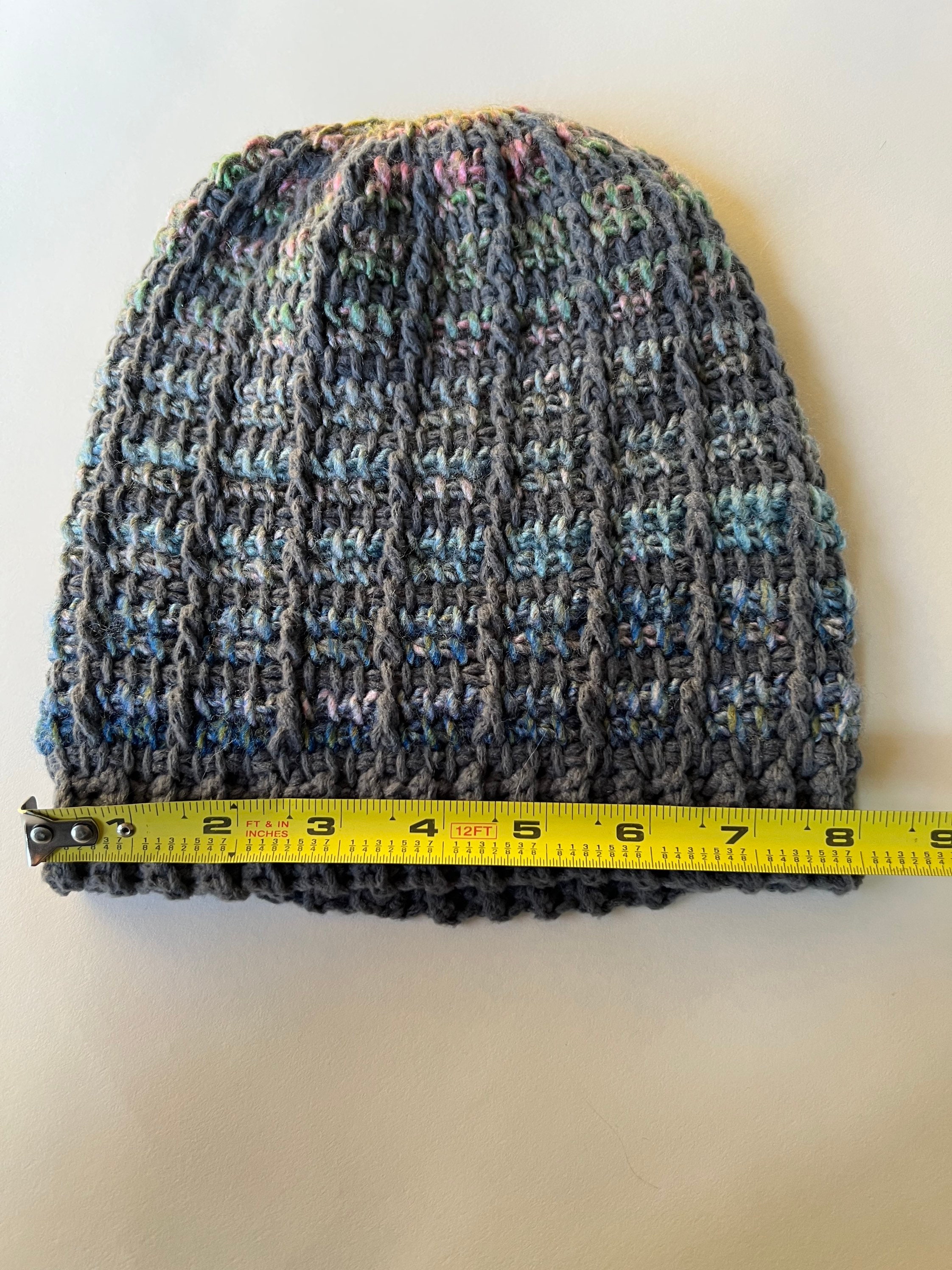 Multi Colored Textured Beanie Crochet Accessory Winter Wear Cold ...