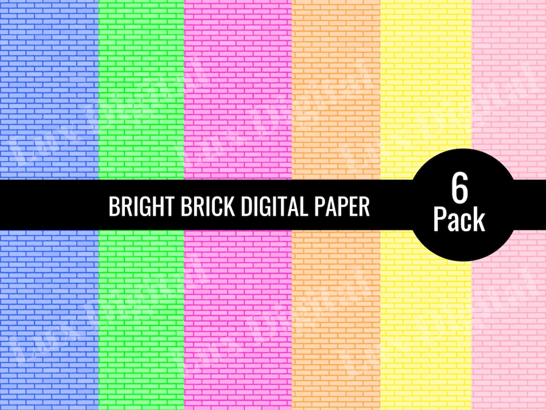 Bright Brick Digital Paper, Brick Papers, Brick Backgrounds, Spring ...