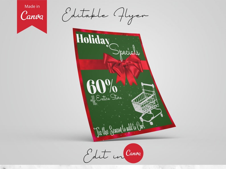 Editable Holiday Flyer Christmas Flyer, Christmas Sale Flyer, Flyer - Etsy