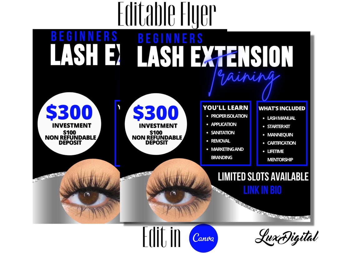 Lash Flyer Editable Canva Lash Flyer - Etsy