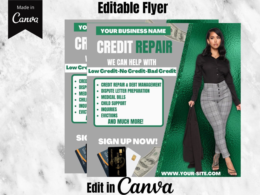 Credit Repair Flyer Editable Flyer Template Canva - Etsy