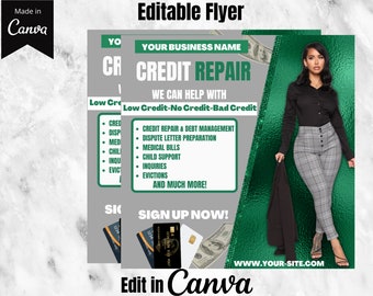DIY Credit Repair Masterclass Flyer, Editable on Canva, Tax, Bills ...