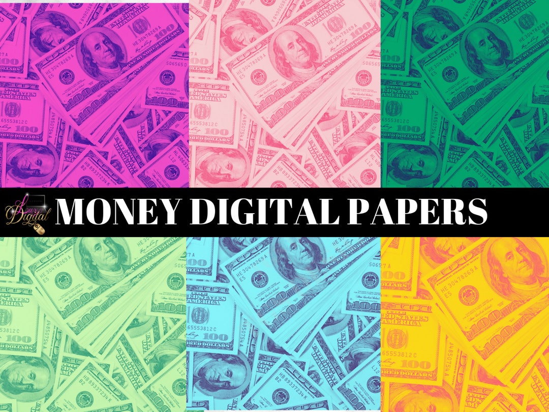 Color Money Digital Papers Social Media Money Papers - Etsy