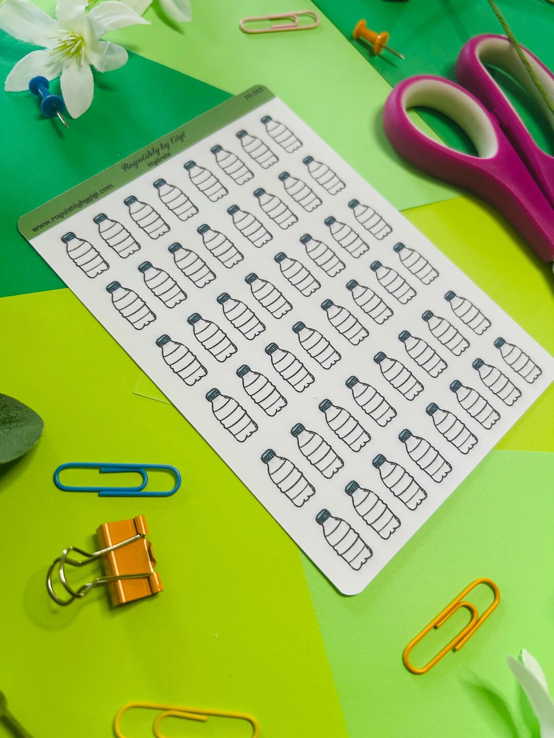 Hydrate Tracker Planner Stickers, Water Intake Reminders for Journals ...