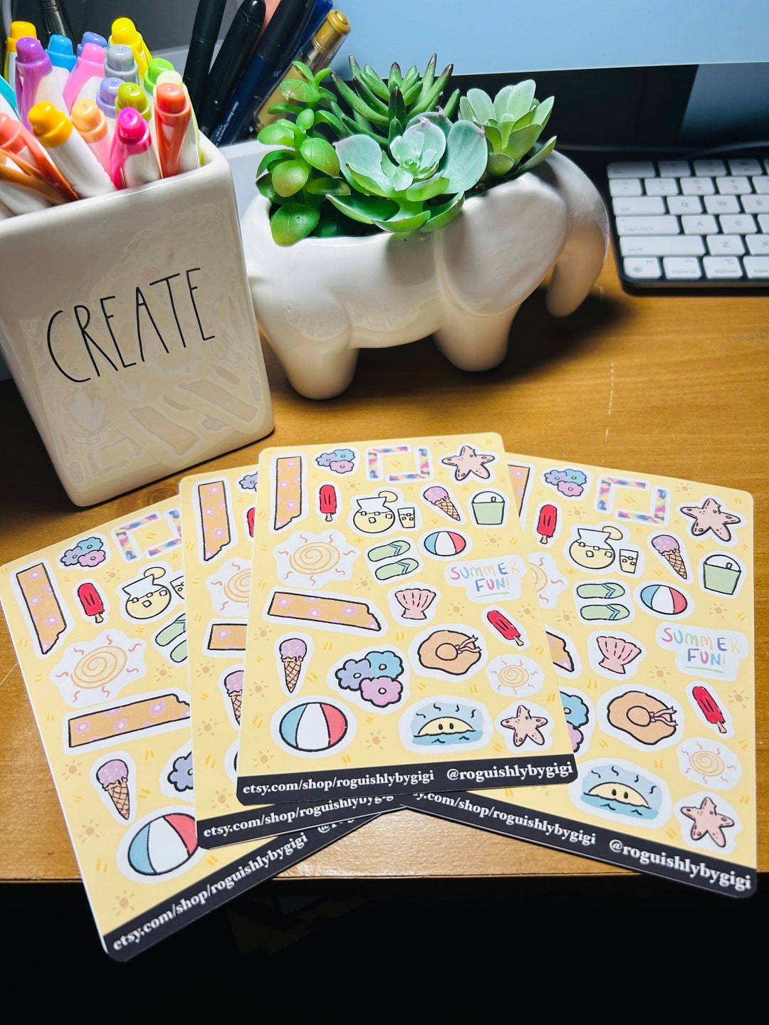 Summer Vibes Planner Sticker Sheet, Bullet Journal, Bujo, Deco ...
