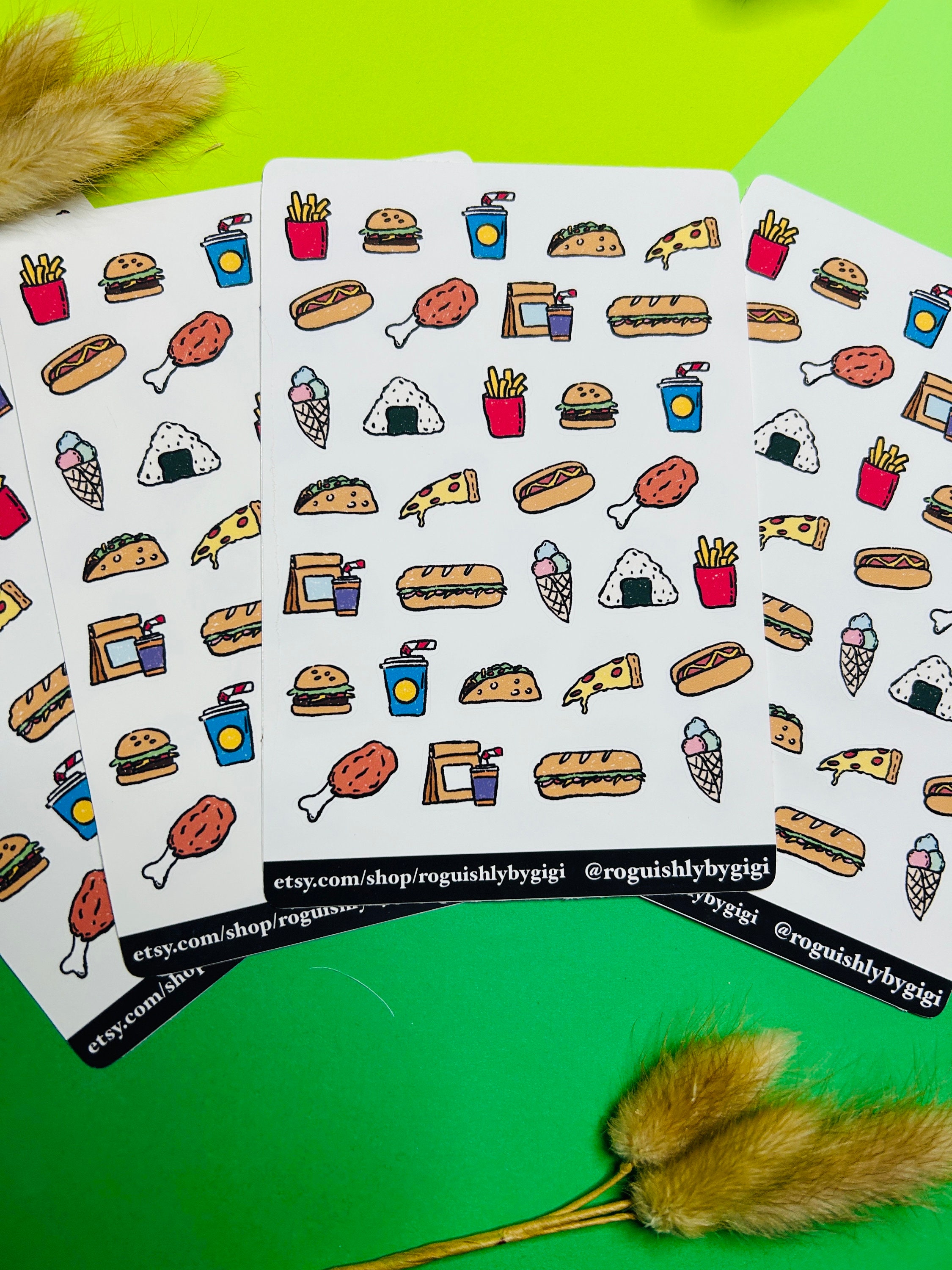 Fast Food Planner Stickers Sheet, Delivery, Take Out, Dining Out ...