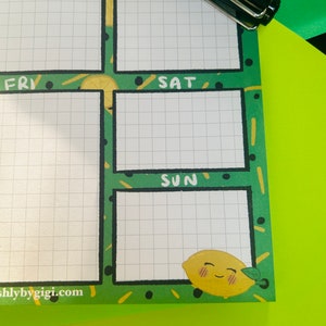 Lemons Weekly Planner Desk Pad, 50-page Tear Off, Memo, Schedule ...