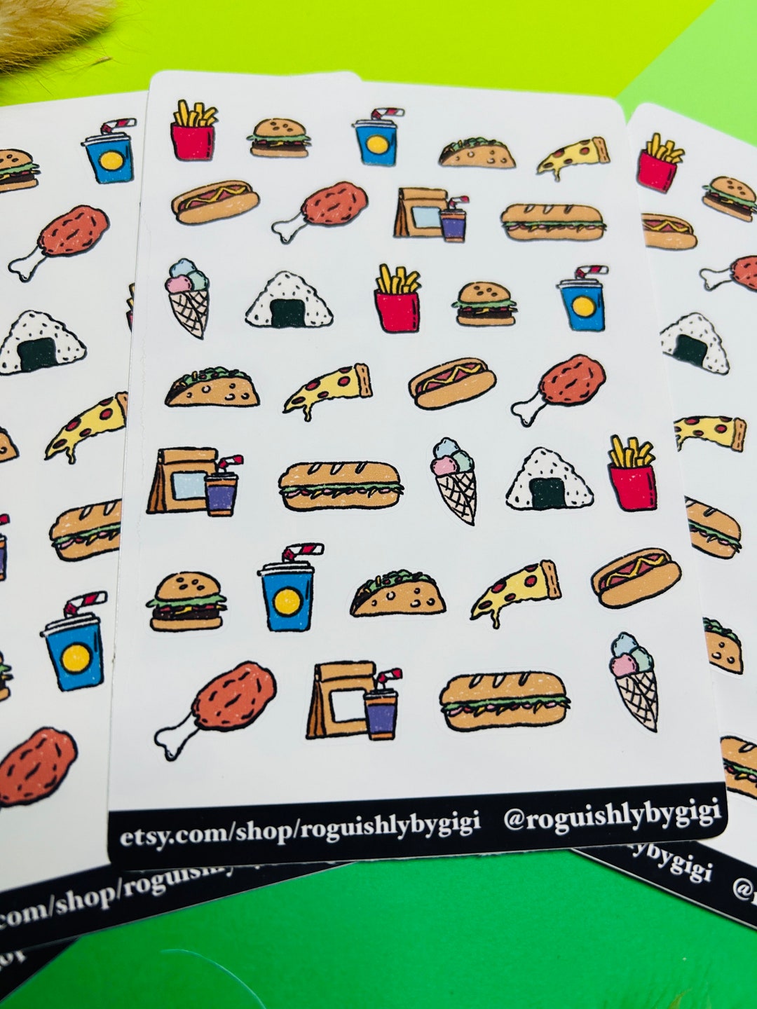 Fast Food Planner Stickers Sheet, Delivery, Take Out, Dining Out ...