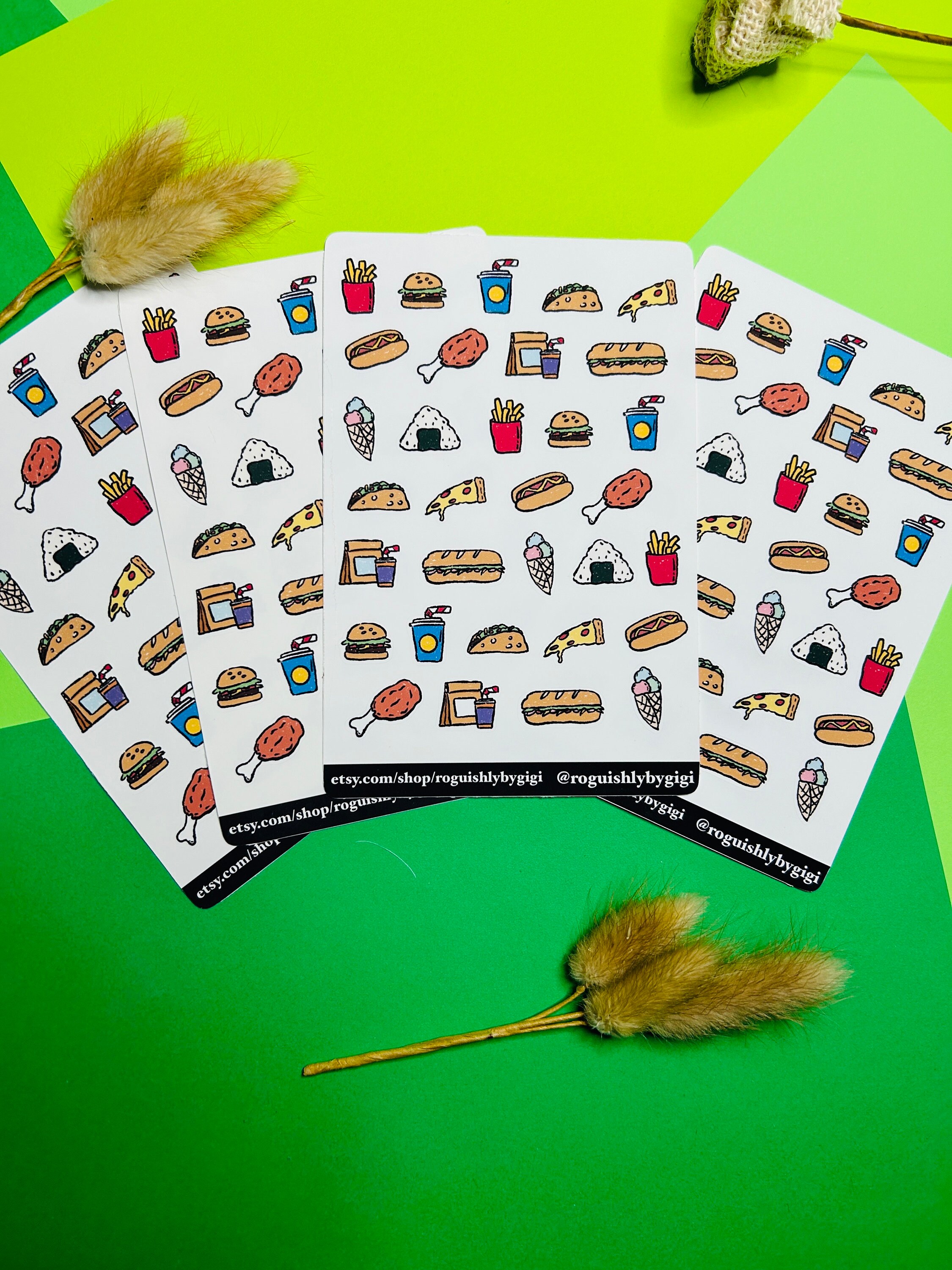 Fast Food Planner Stickers Sheet, Delivery, Take Out, Dining Out ...