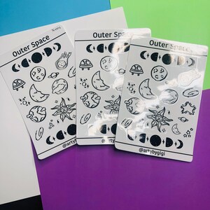 Outer Space Transparent Sticker Sheet for Astronomy Lovers, Galaxy ...