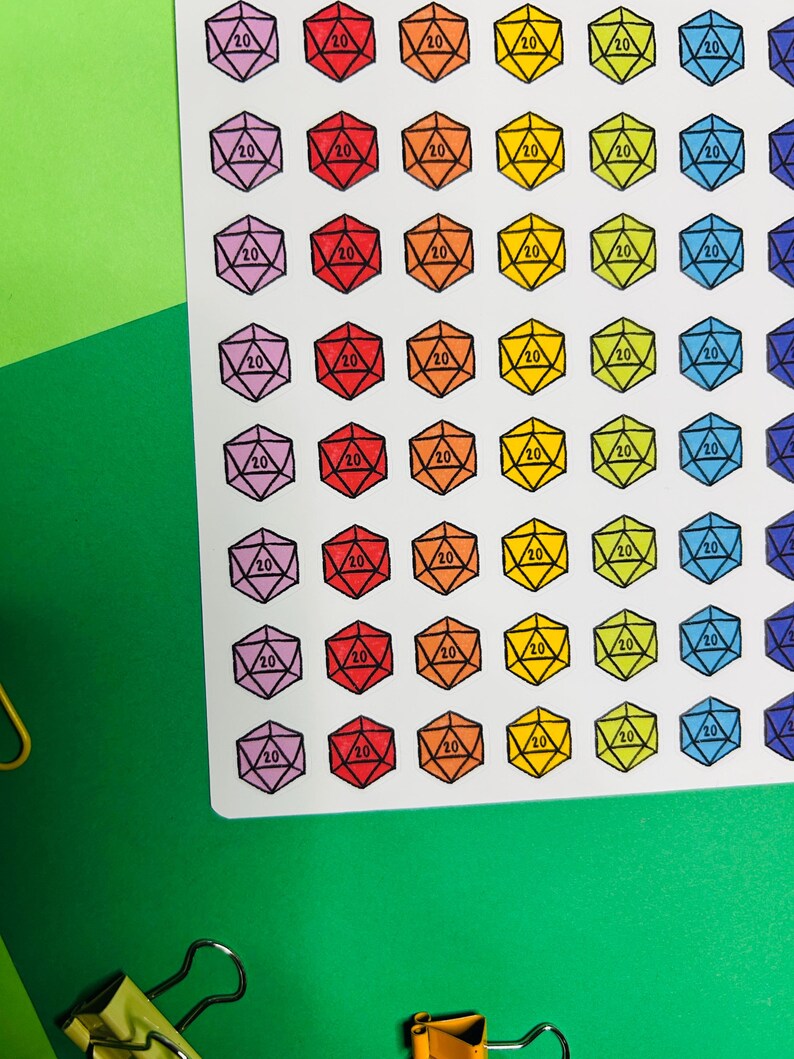 D20 Dice Dnd Planner Stickers, Deco, Organization, Functional Stickers ...