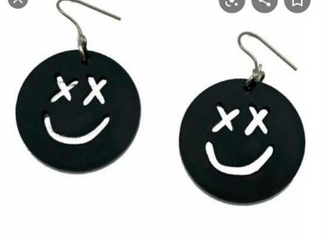 Smiley Face Earrings 3D Print Stl/file - Etsy