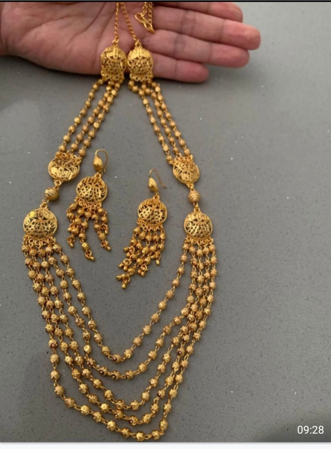 Gold Neckless Set Indian Bollywood Traditional Bridal - Etsy