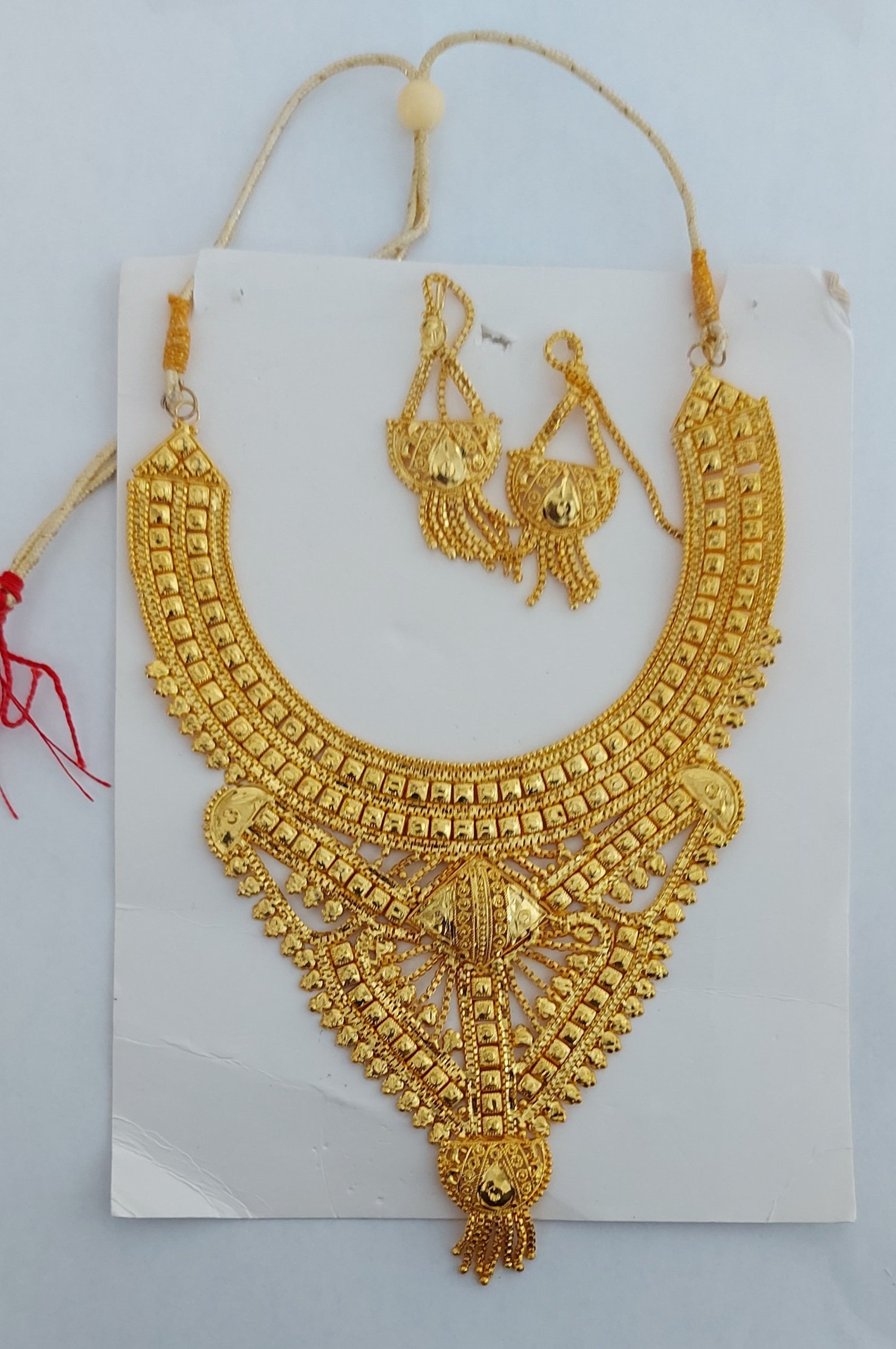 Gold Neckless Set Indian Bollywood Traditional Bridal - Etsy