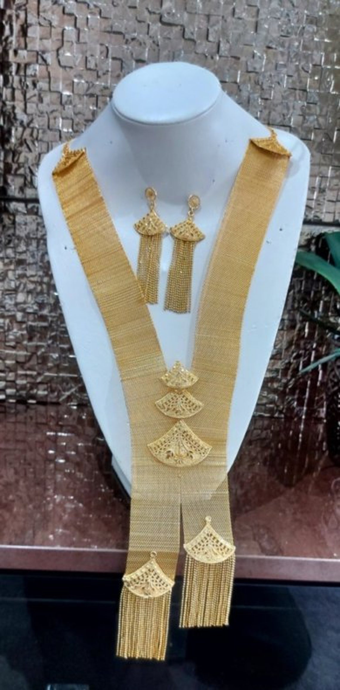 Gold Neckless Set Indian Bollywood Traditional Bridal - Etsy