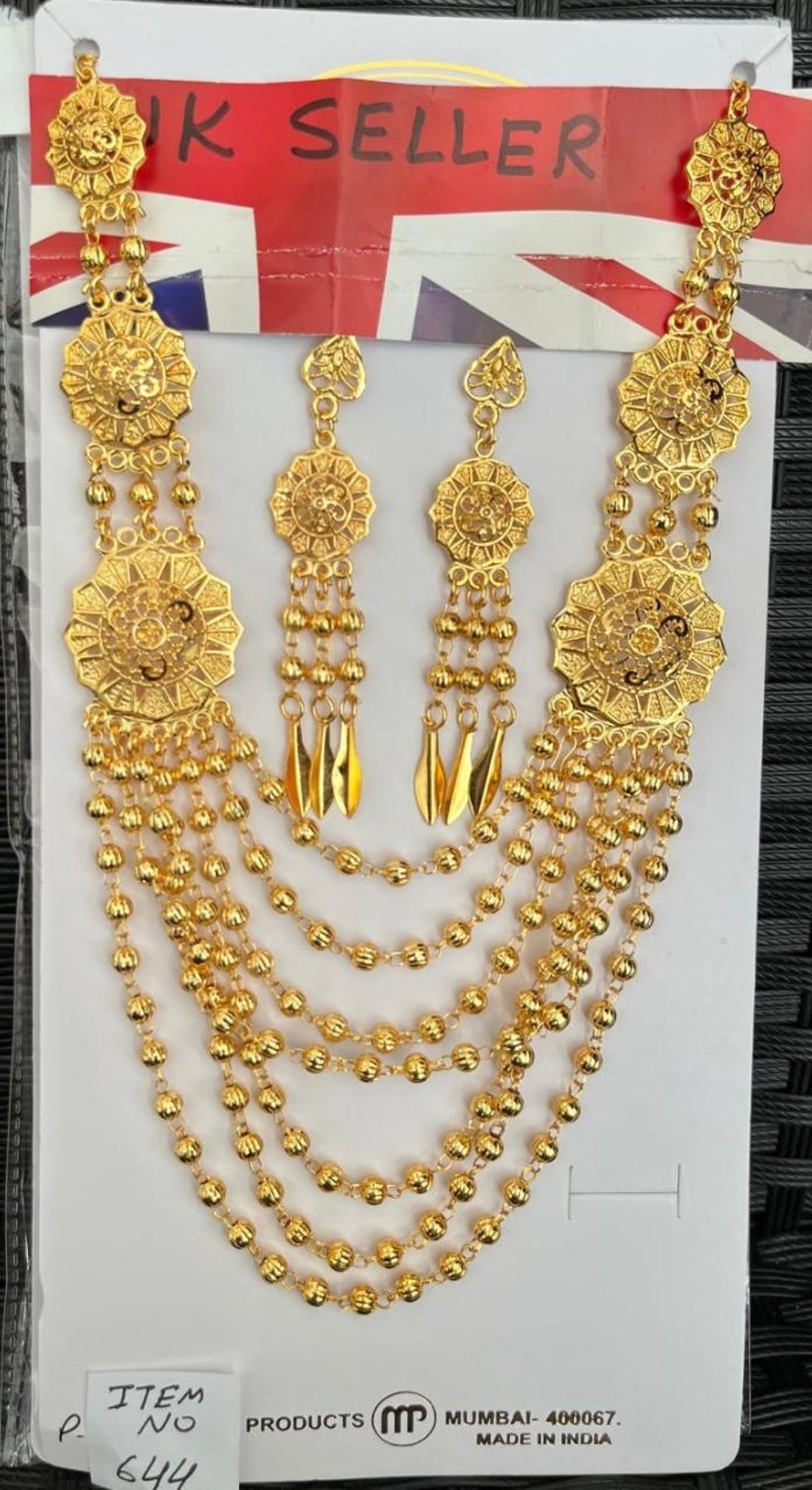 Indian Bridal Gold Neckless Set Bollywood Fashion Party ,wedding ,all ...