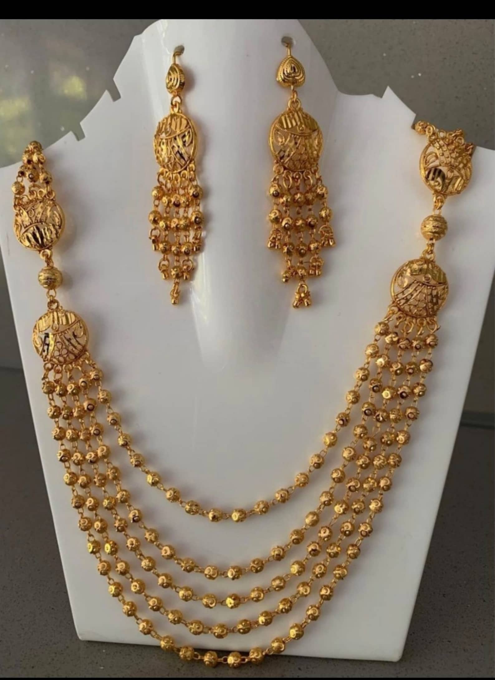 Gold Neckless Set Indian Bollywood Traditional Bridal - Etsy