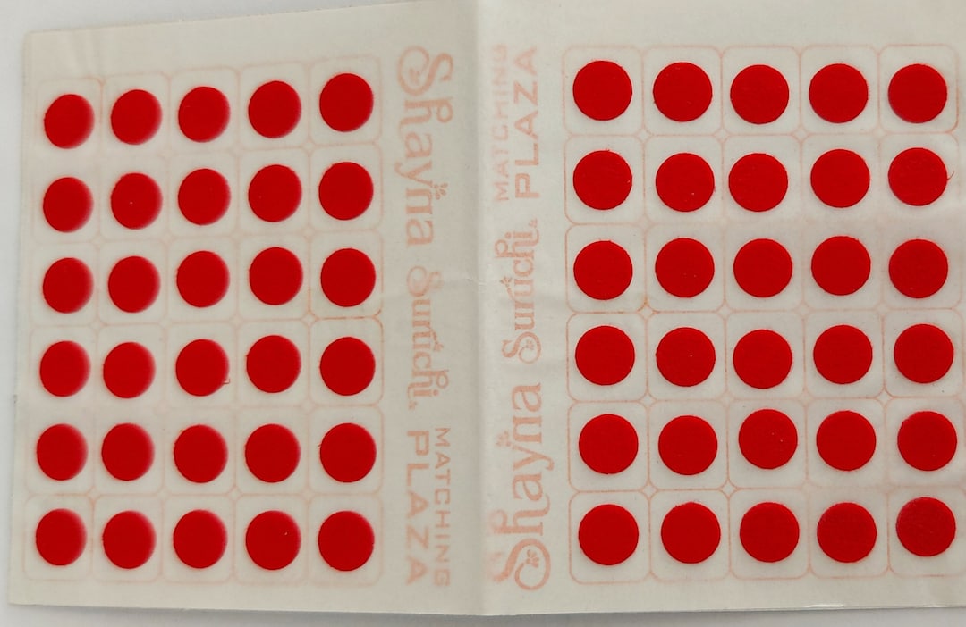 Red Round Bridal Bindi Forehead Jewellery Tattoo Sticker Indian Fashion ...