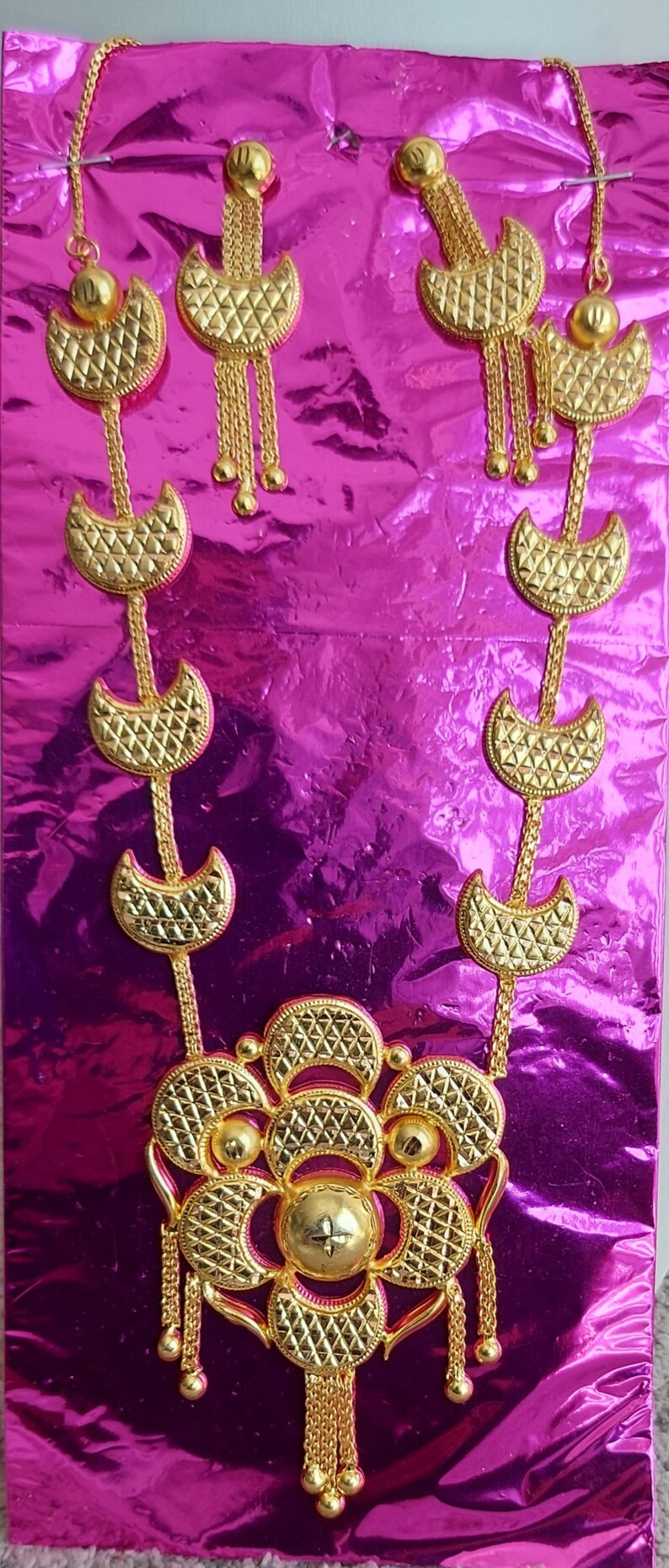 Gold Neckless Set Indian Bollywood Traditional Bridal - Etsy