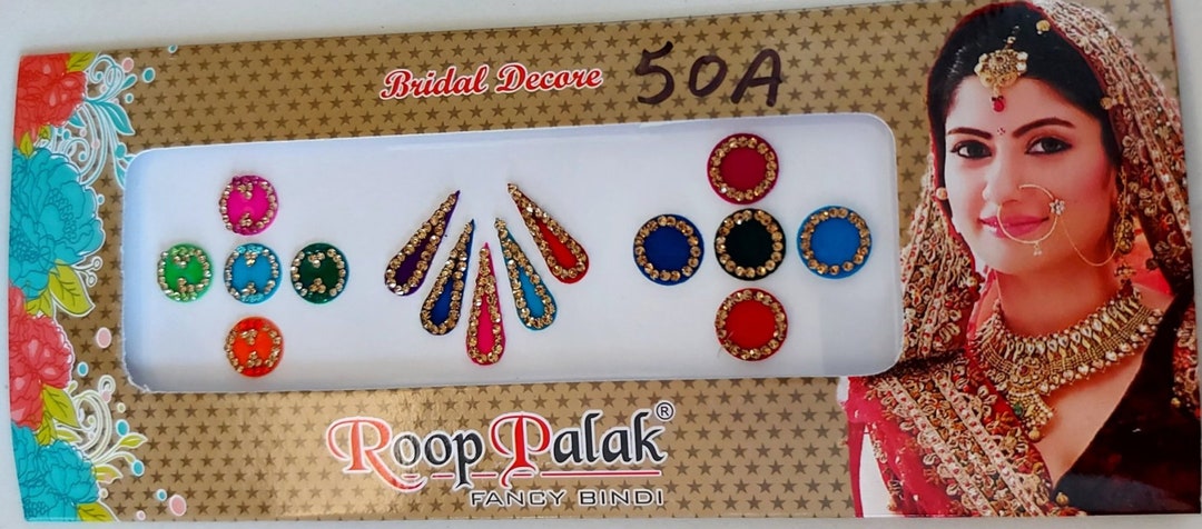 Bridal Multi Colours Crystal Bindi Festival Forehead Jewellery Sticker ...