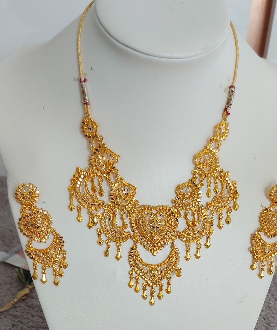 Gold Neckless Set Indian Bollywood Traditional Bridal - Etsy