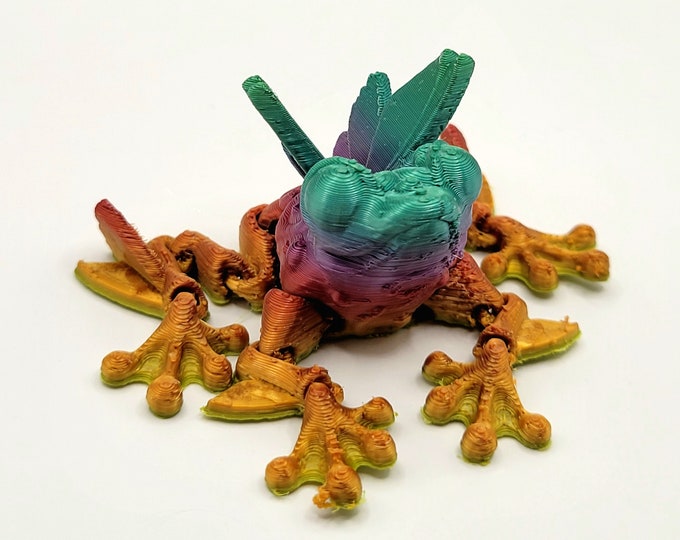 3D Printed Flutter Frog From Tik Tok Fidget Toy 3d Printed Toys Flexi ...