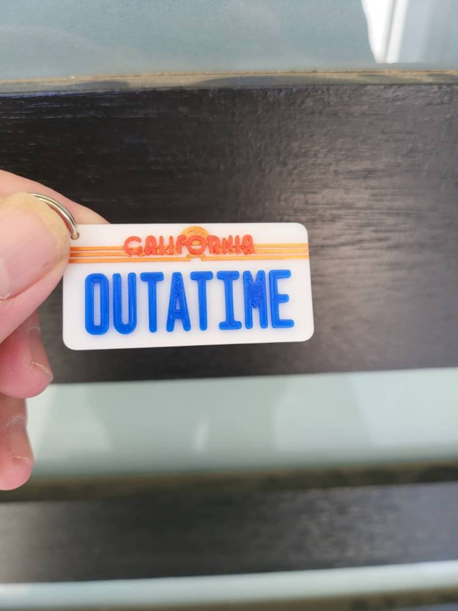 Back to the Future License Plate Keychain Outatime License - Etsy