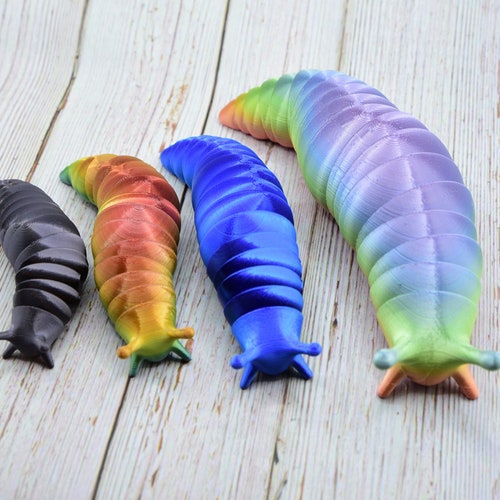 3D Printed Articulated Slug Fidget Toy - Etsy