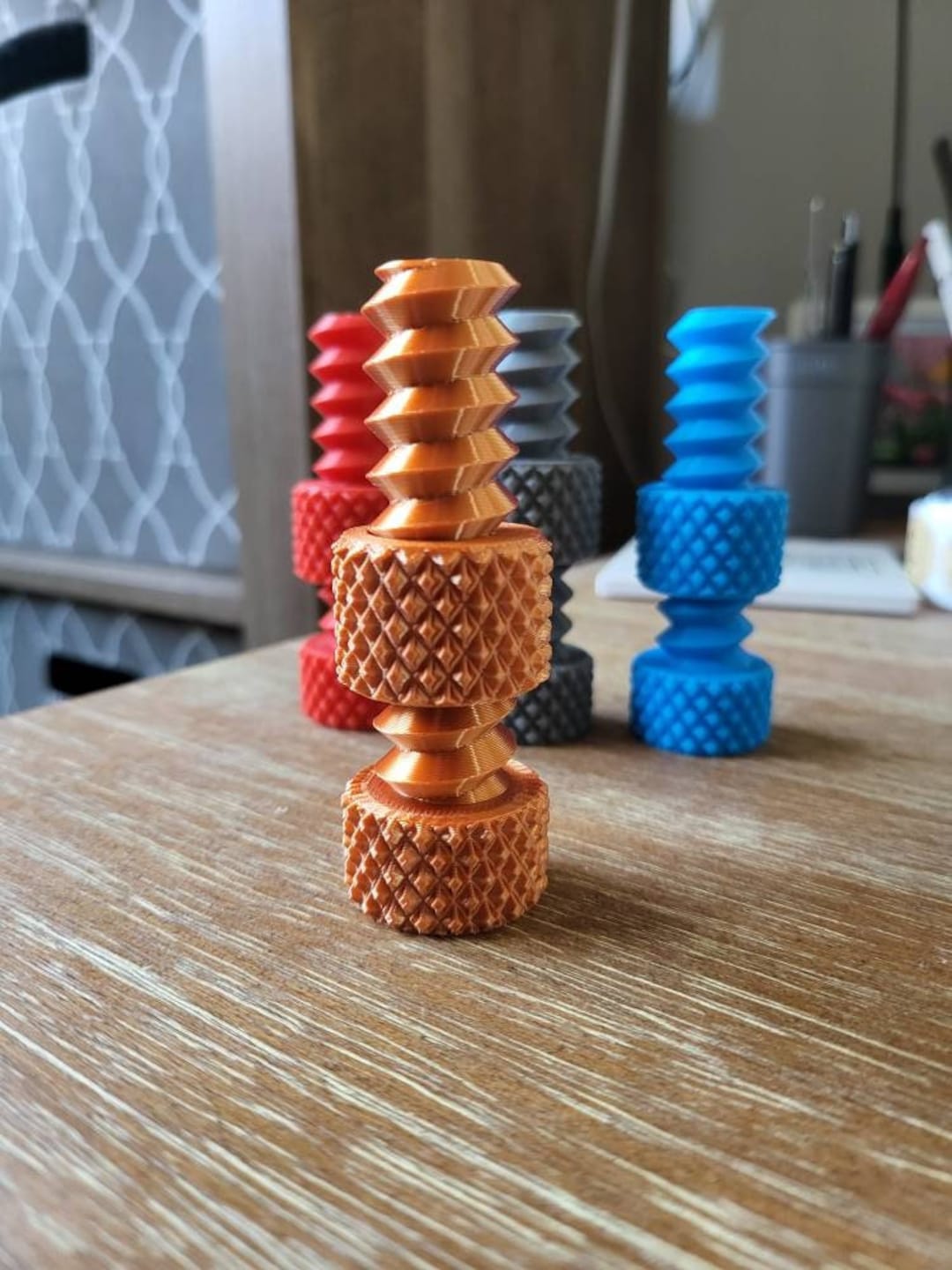 3D Printed Knurled Fidget Bolt Stress You Fidget Spinner Fidget Toy ...