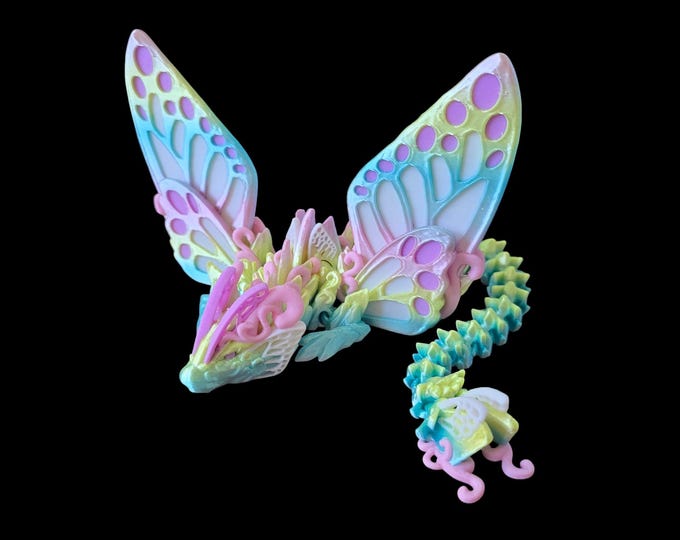 Articulating Butterfly Dragon – 3D Printed Fantasy Creature – Fidget ...