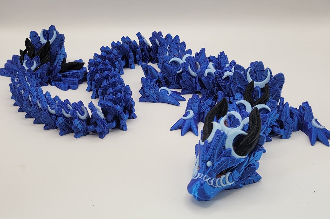 3D Printed Articulated Lunar Dragon | Dragon Fidget Toy | Flexi Lunar Dragon | 3D Printed ...