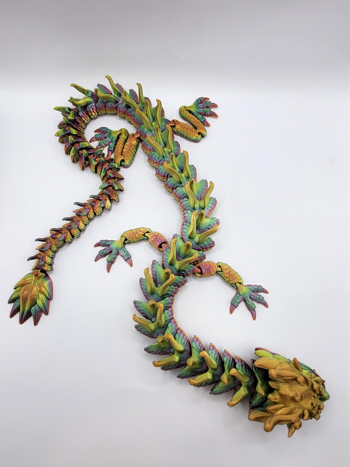 3D Printed Toy Articulating Flexi Dragon Imperial Dragon - Etsy