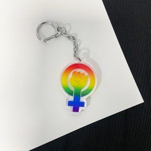 Feminist Symbol Keychain | Acrylic Women Empowerment Charm - Etsy
