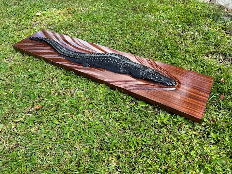 3D Carved XL NEW Alligator - African Sapele - Etsy