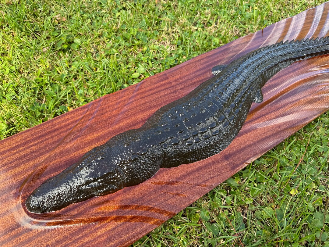 3D Carved XL NEW Alligator - African Sapele - Etsy