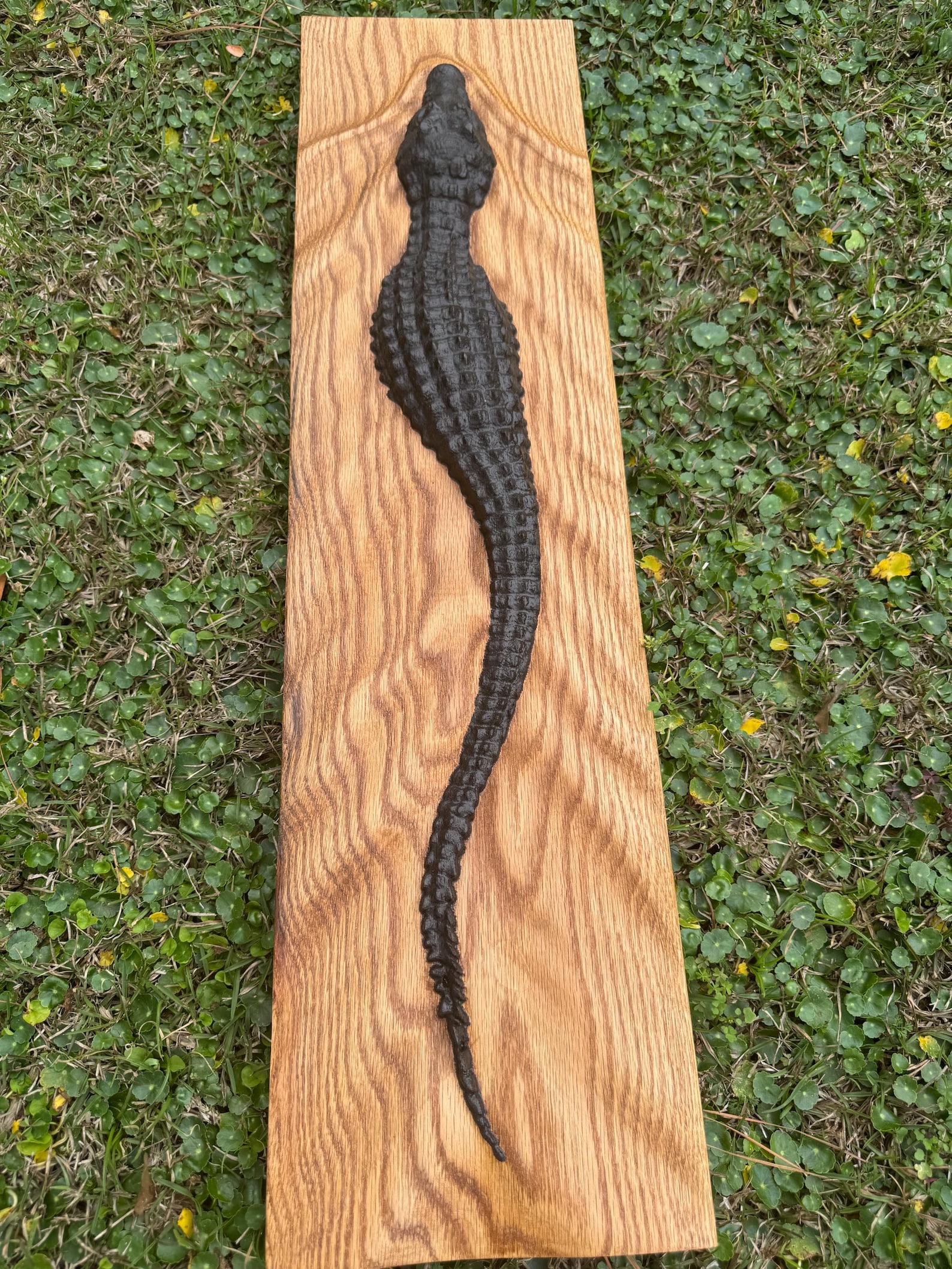 3D Carved Swimming Alligator - Red Oak - Etsy
