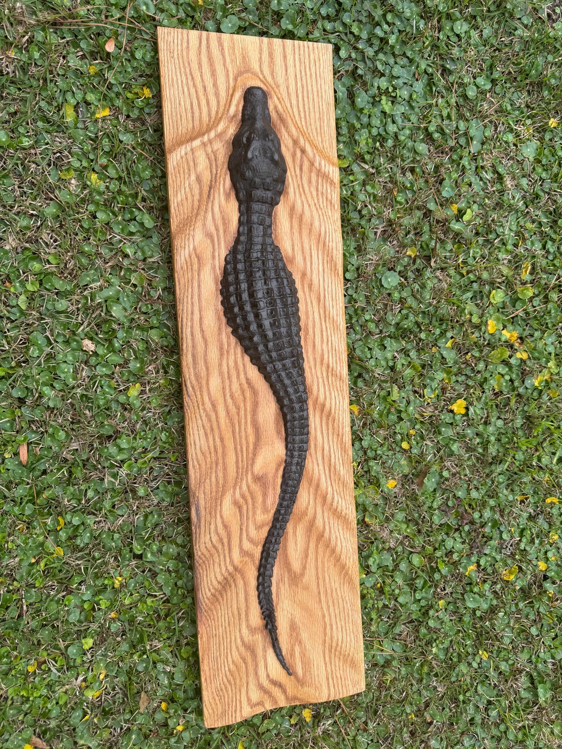 3D Carved Swimming Alligator - Red Oak - Etsy