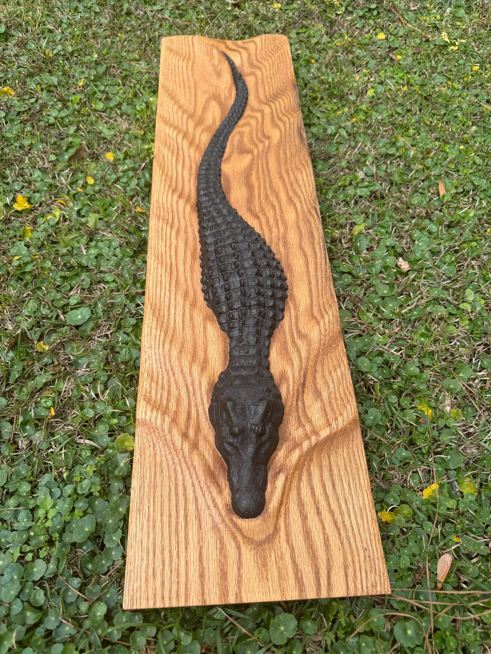 3D Carved Swimming Alligator - Red Oak - Etsy