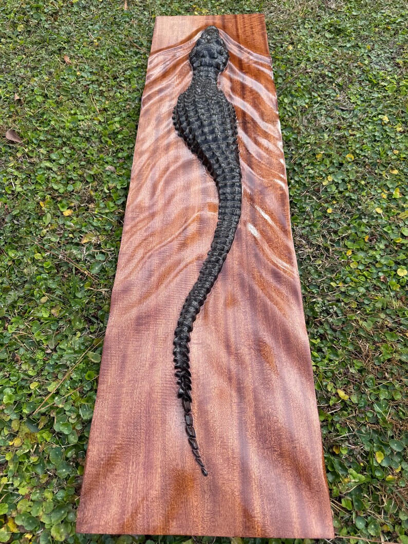Engraved Sapele Wood Alligator Art – 48" Wall Decor - Etsy