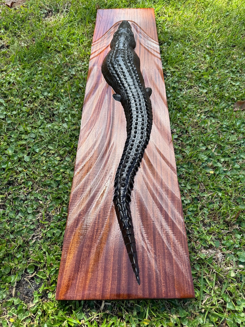 3D Carved XL NEW Alligator - African Sapele - Etsy