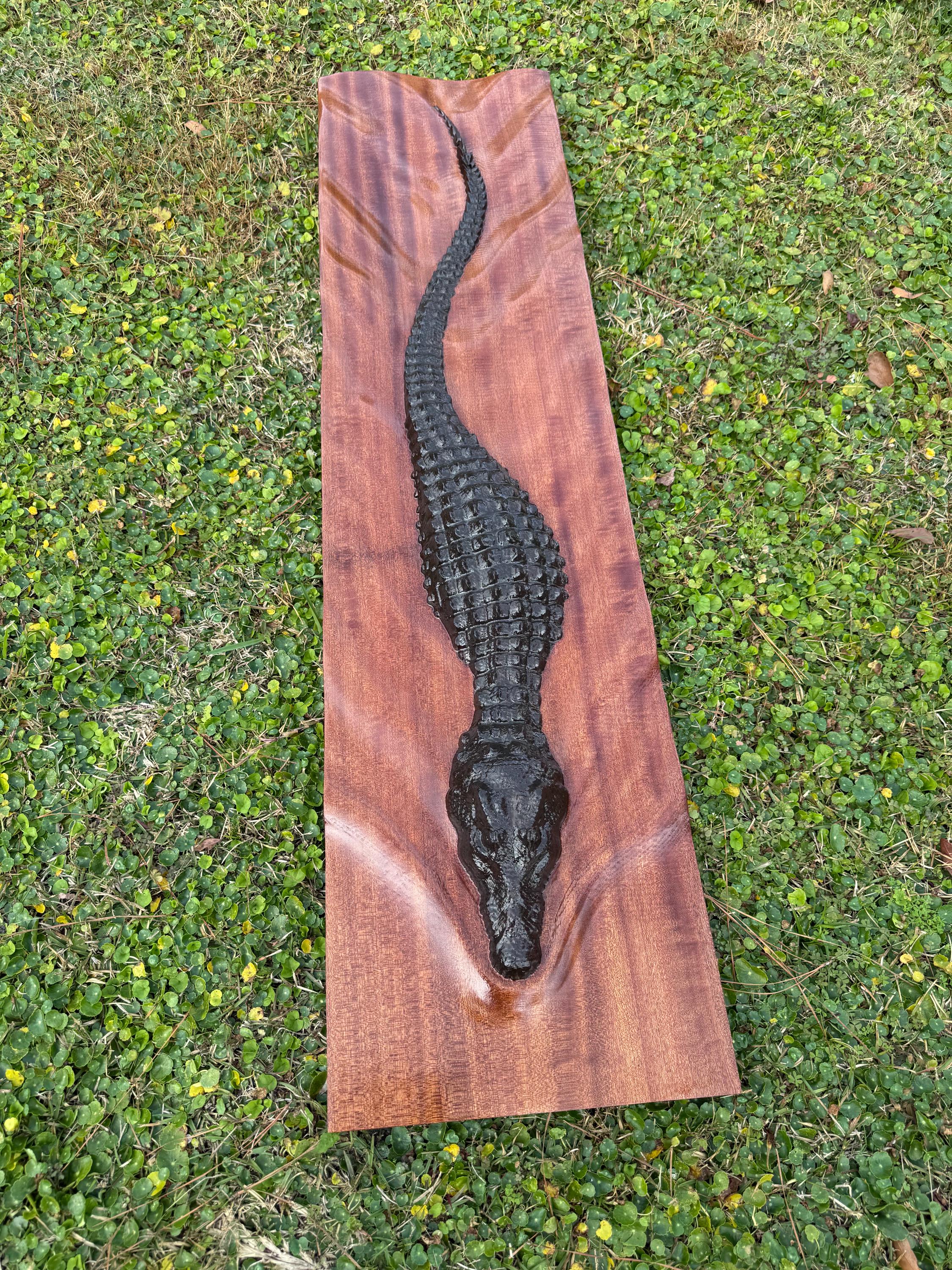 Engraved Sapele Wood Alligator Art – 48" Wall Decor - Etsy