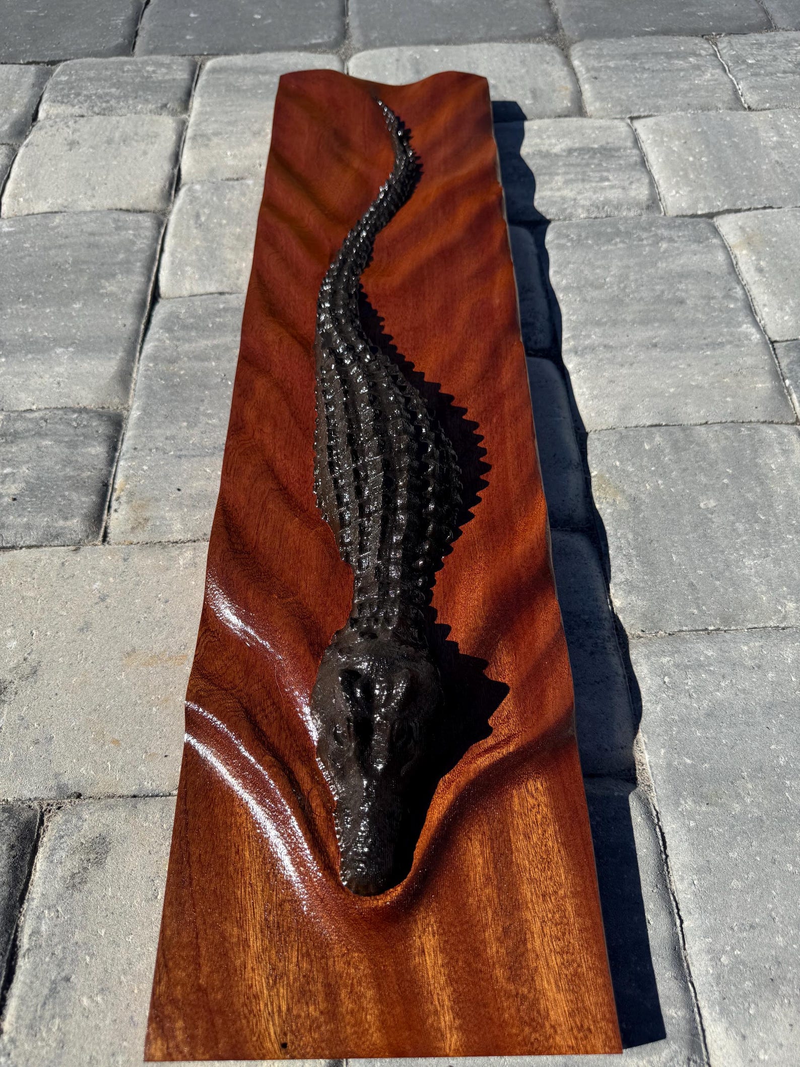 Large 3D Carved Large Swimming Alligator - African Sapele - 31x8 - Etsy
