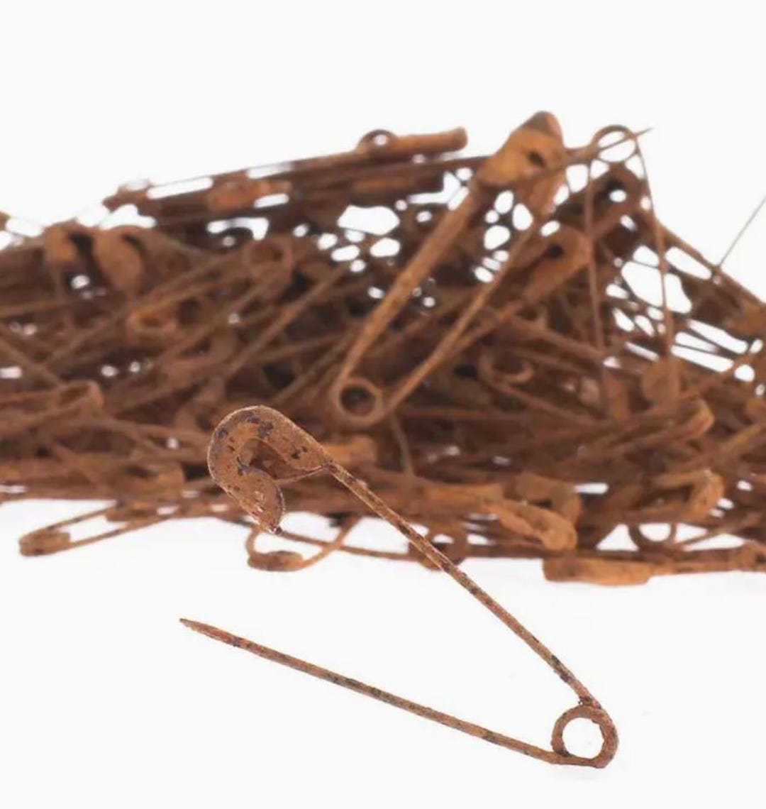 Set of 50 ~ 2 Inch Rusty Safety Pins for Crafts Dolls Pin Keeps ...