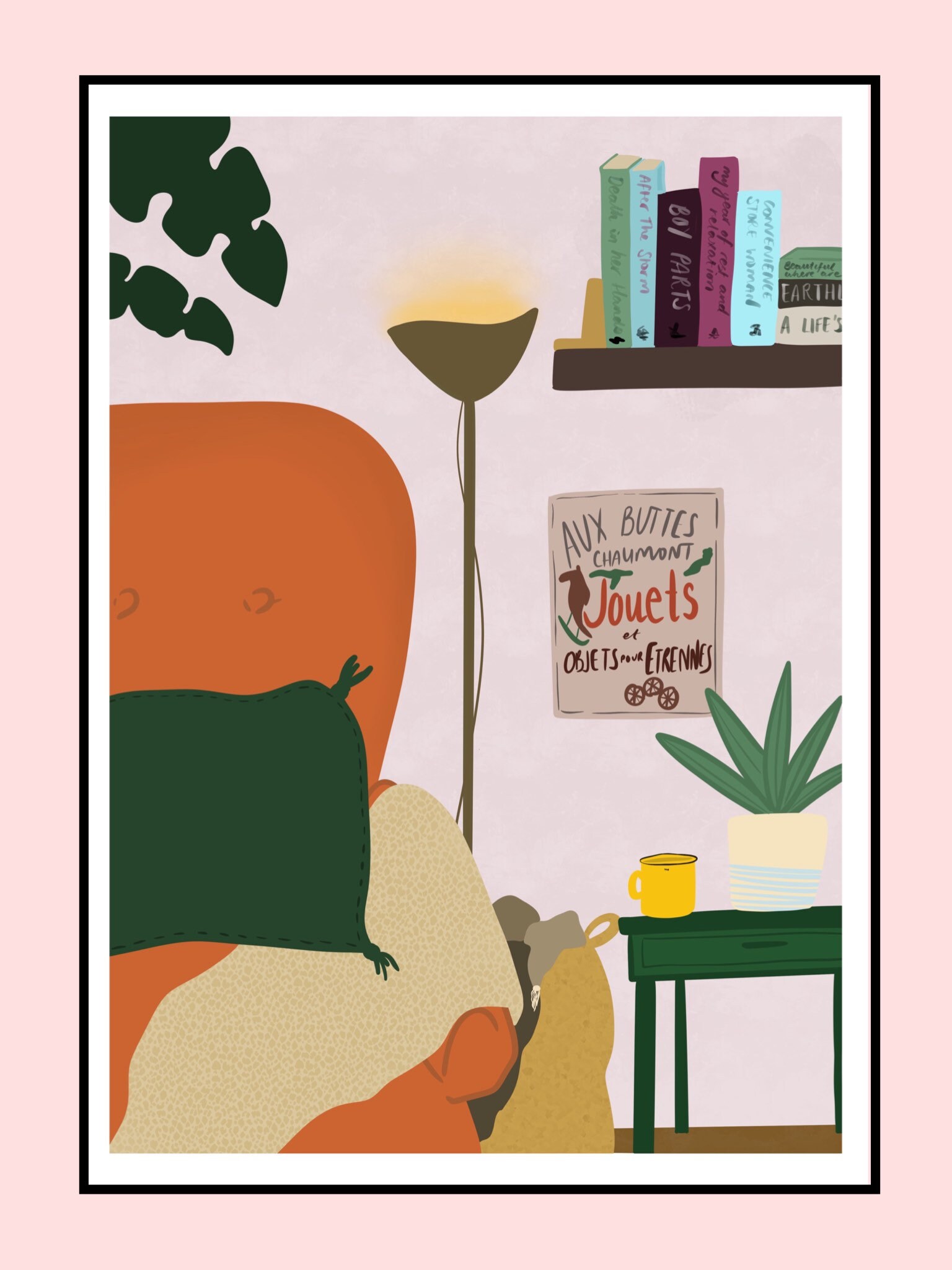 ORIGINAL drawing 8\u201dx8\u201d Reading corner Drawing & Illustration ...