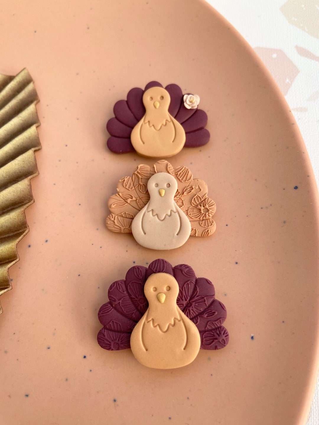 Turkey Hair Clip, Cute Thanksgiving Barrette, No Slip Grip, Minimalist ...