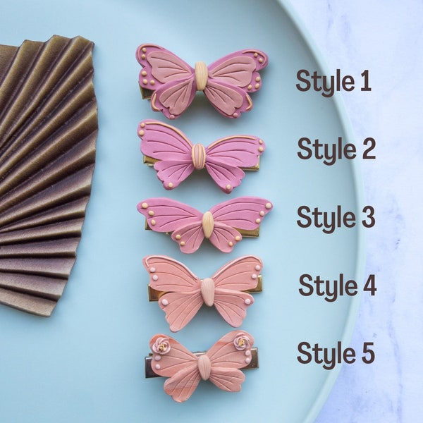 Pink Butterfly Hair Clip - Etsy