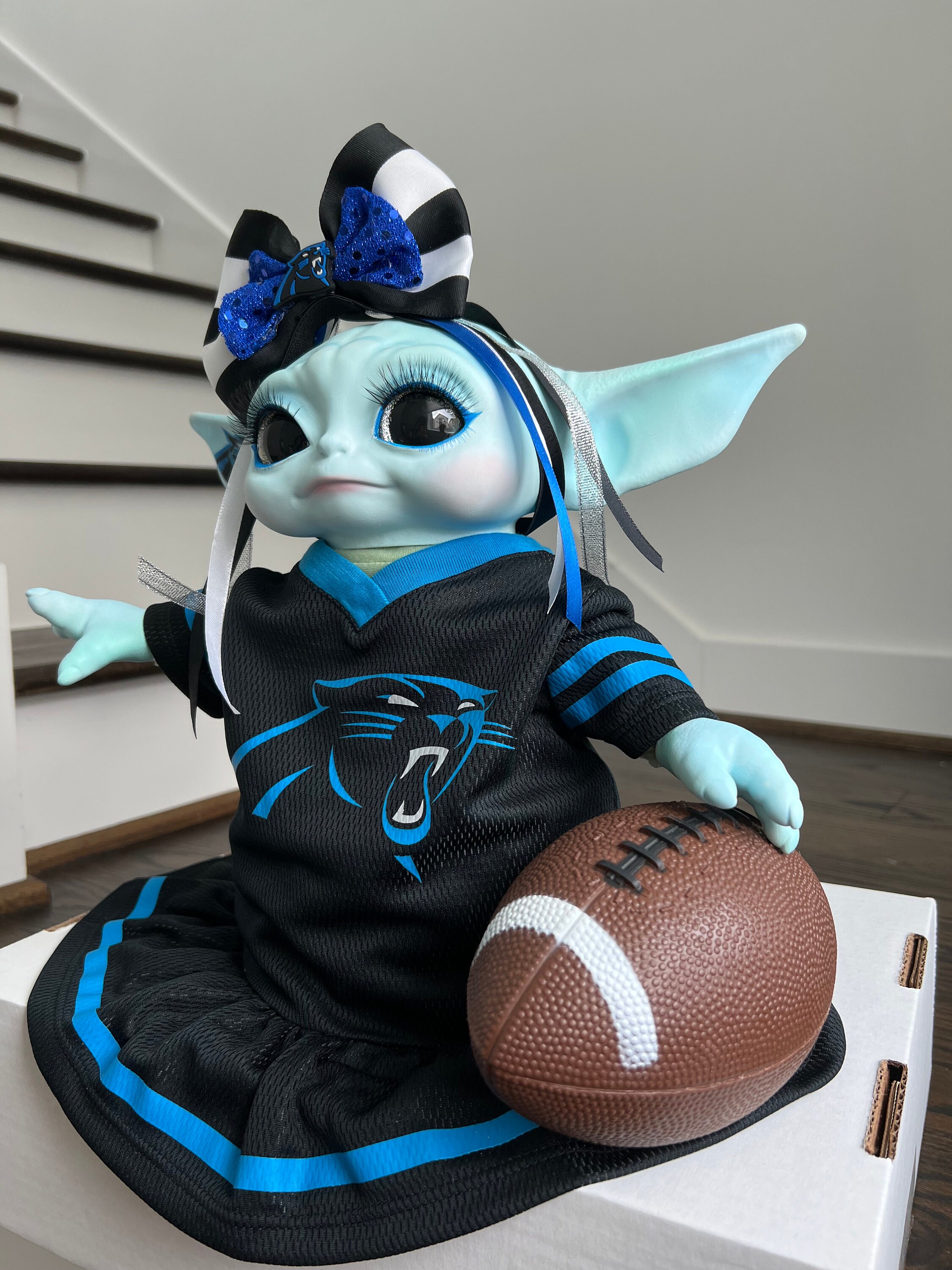 NFL Custom Painted* Baby Yoda, Grogu, Carolina Panthers Cheerleader ...