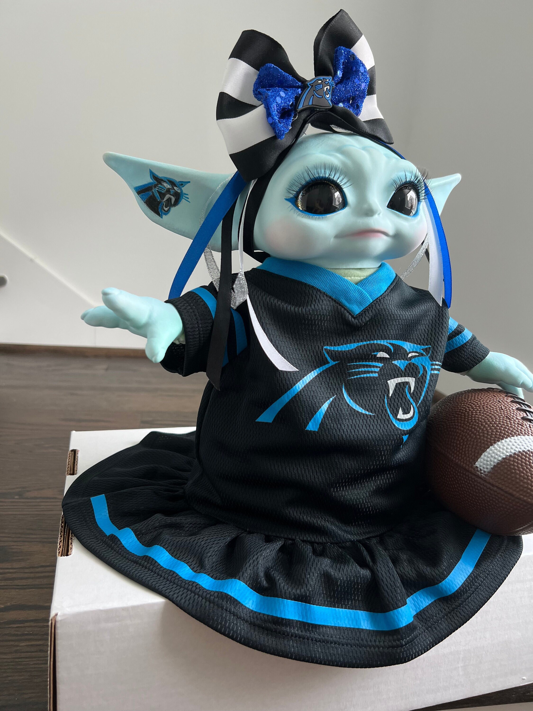 NFL Custom Painted* Baby Yoda, Grogu, Carolina Panthers Cheerleader ...